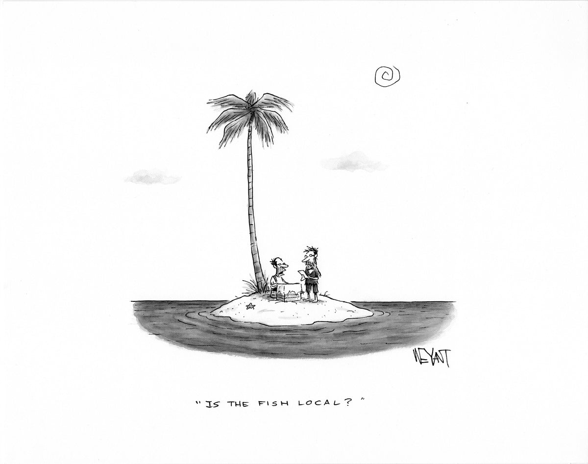 Is The Fish Local Original And Unique New Yorker Magazine Cartoon is-the-fish-local-original-and-unique-new-yorker-magazine-cartoon