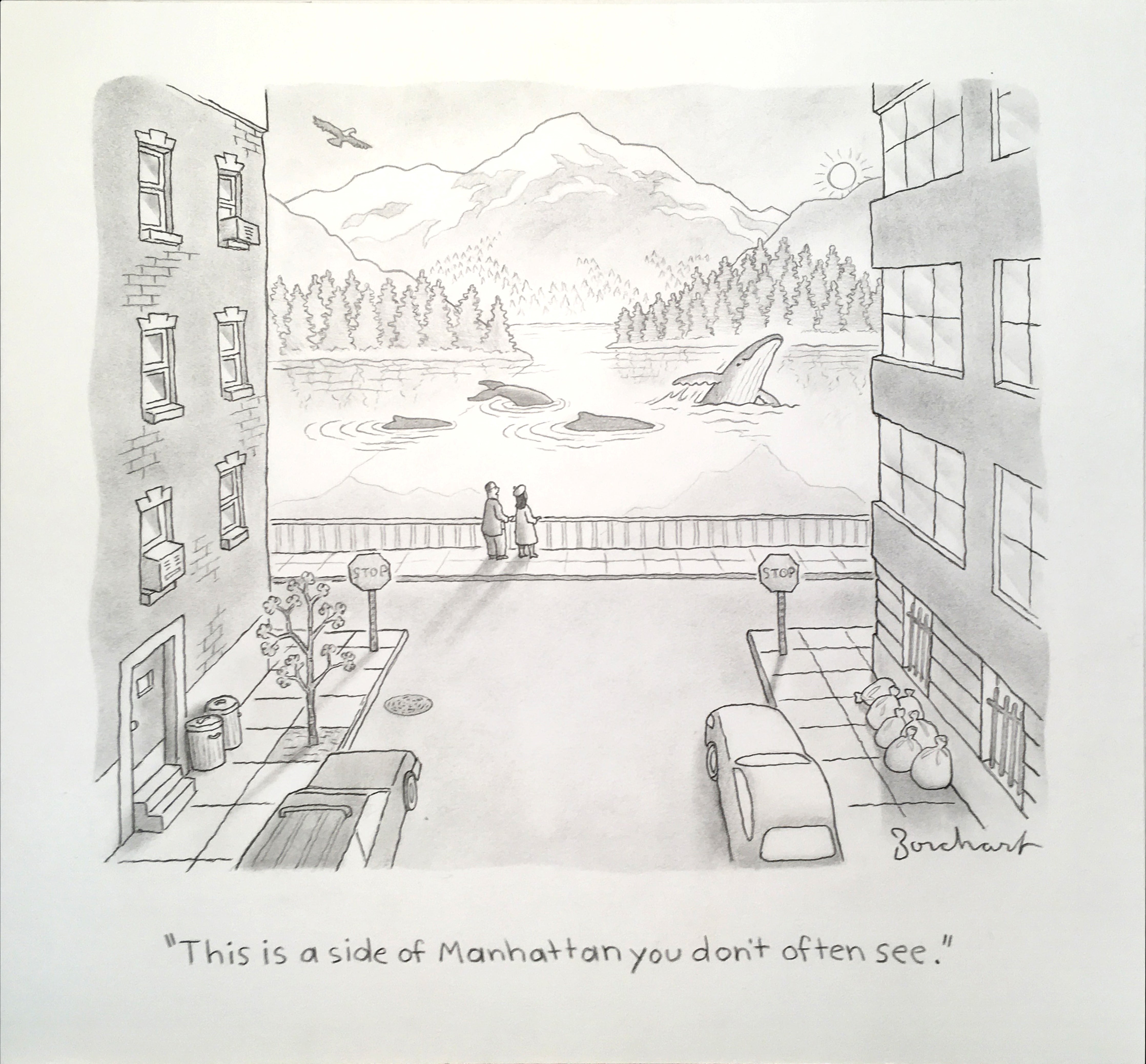 Manhattan Panorama | Original And Unique New Yorker Magazine Cartoon ...