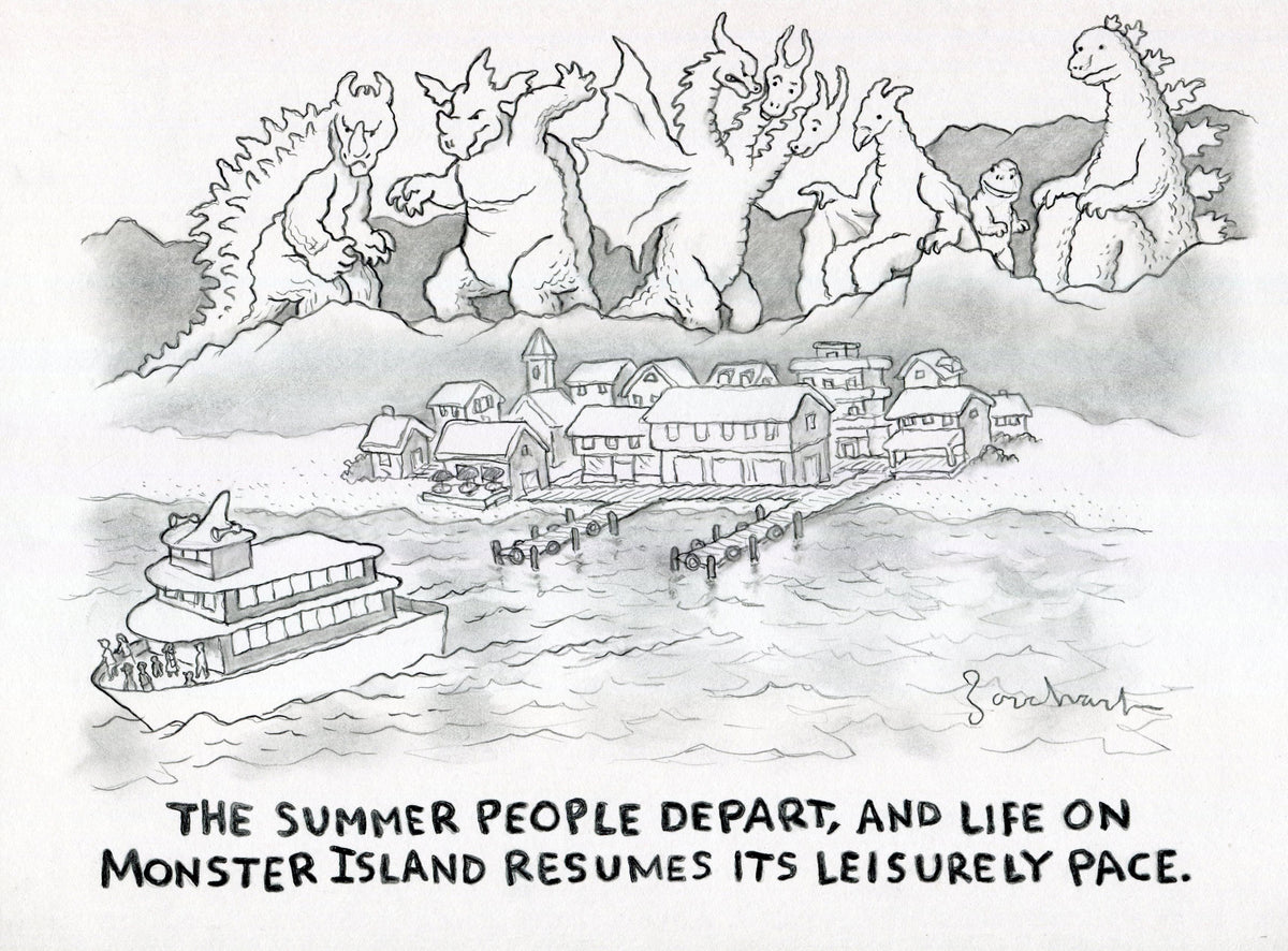 Monster Island | Original And Unique New Yorker Magazine Cartoon Art ...