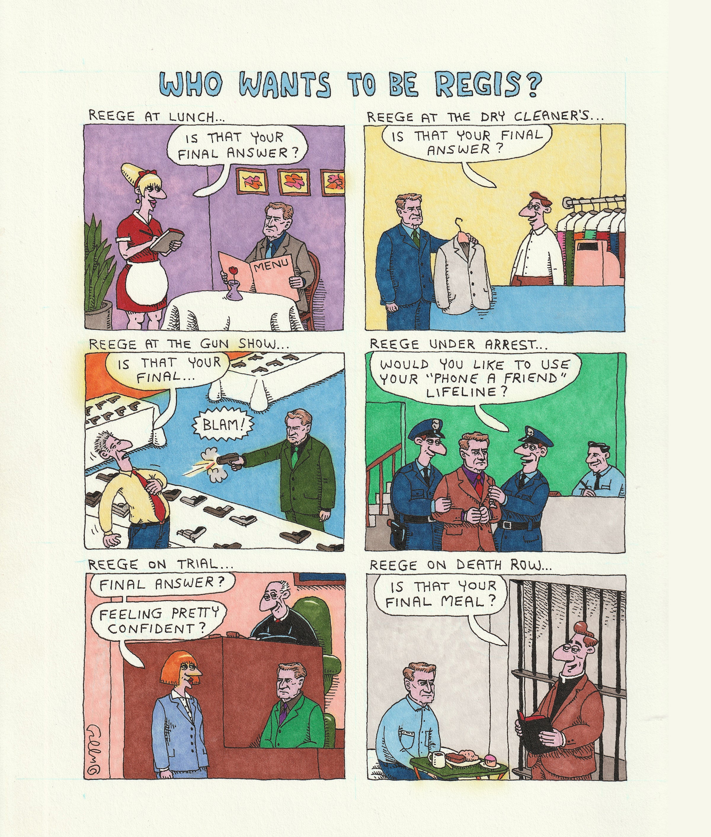 Regis Philbin | Original And Unique New Yorker Magazine Cartoon Art ...