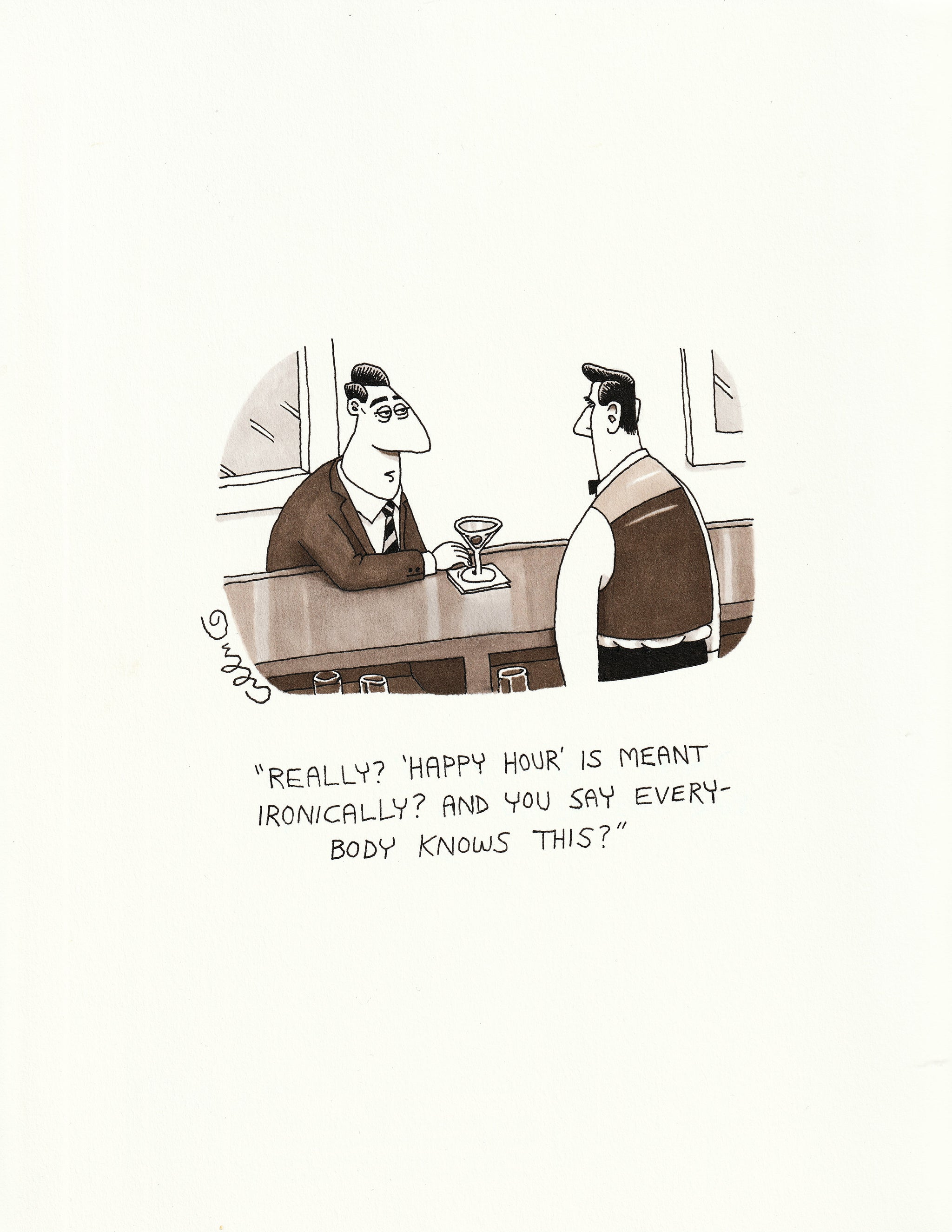 Happy Hour | Original And Unique New Yorker Magazine Cartoon Art ...