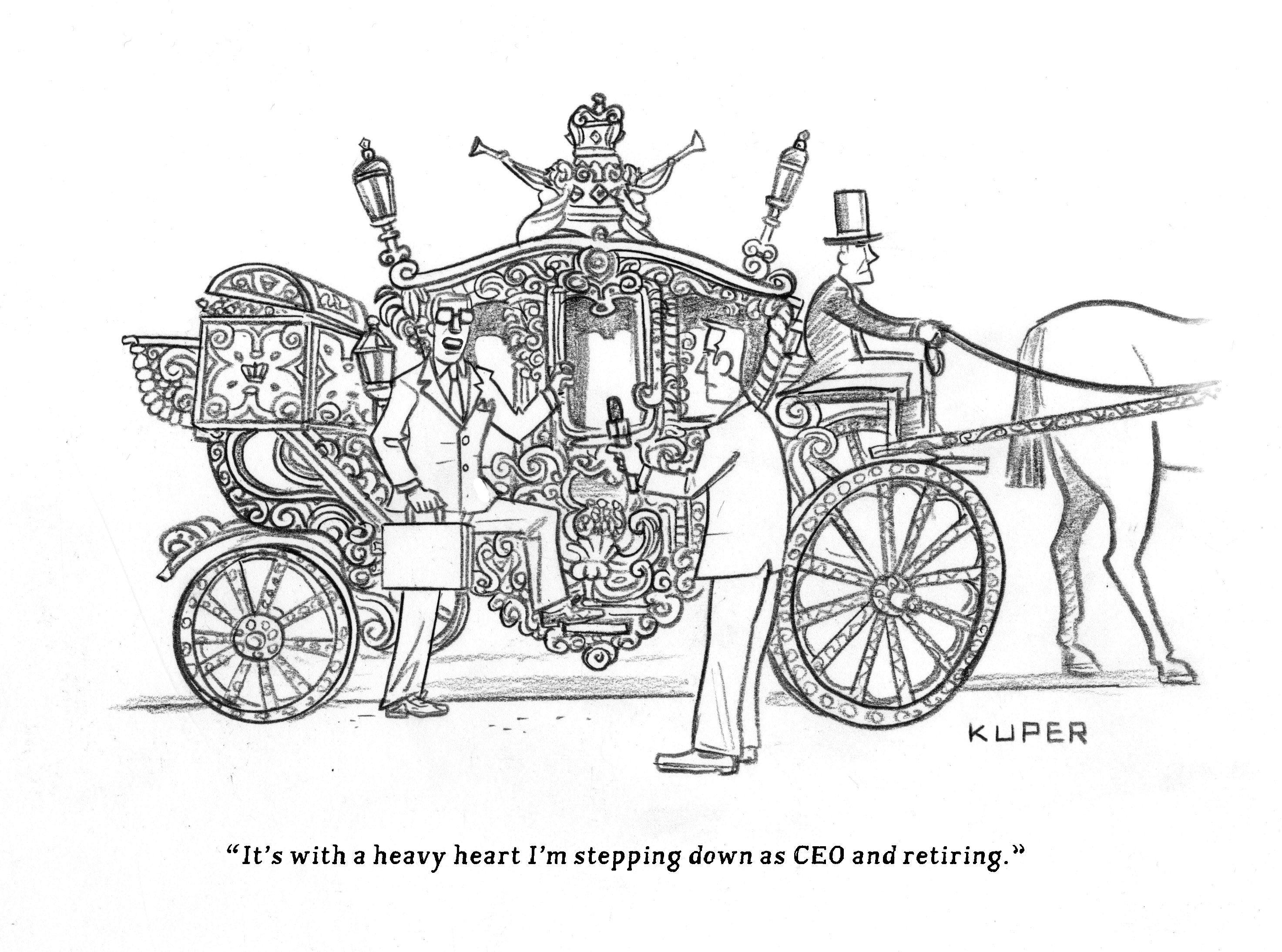 CEO Steps Down | Original And Unique New Yorker Magazine Cartoon Art ...