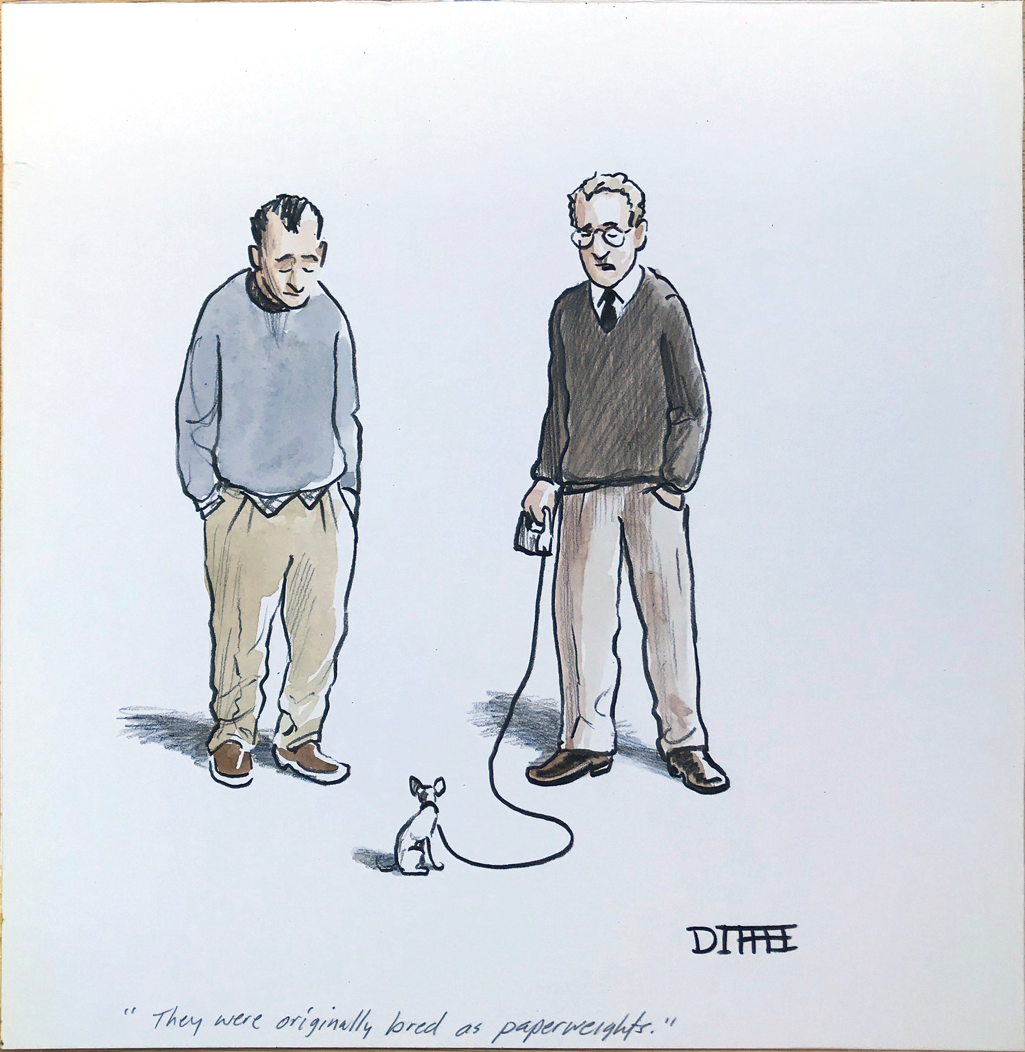 Paperweight Dog | Original And Unique New Yorker Magazine Cartoon Art ...