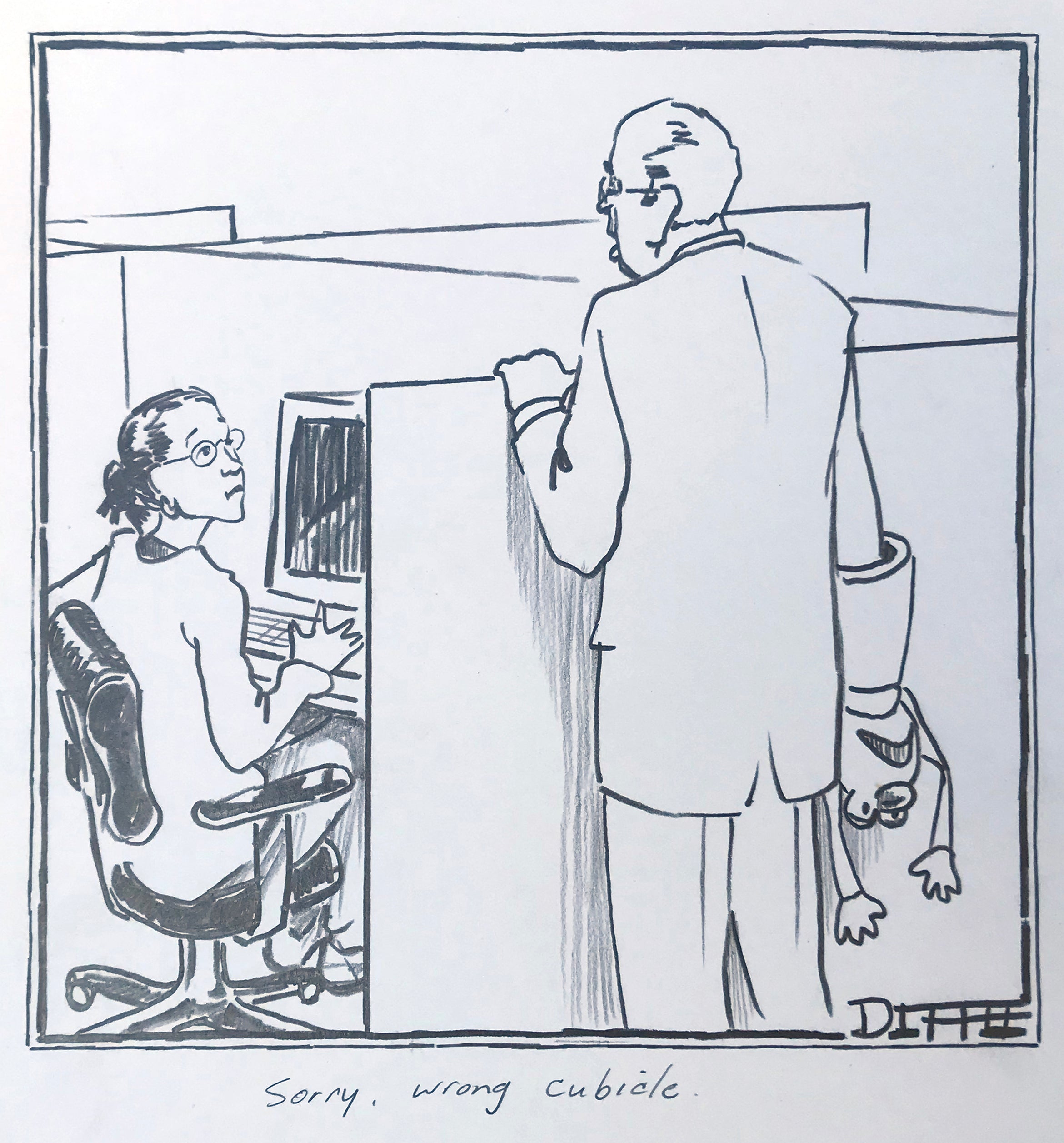 Wrong Cubical | Original And Unique New Yorker Magazine Cartoon Art ...