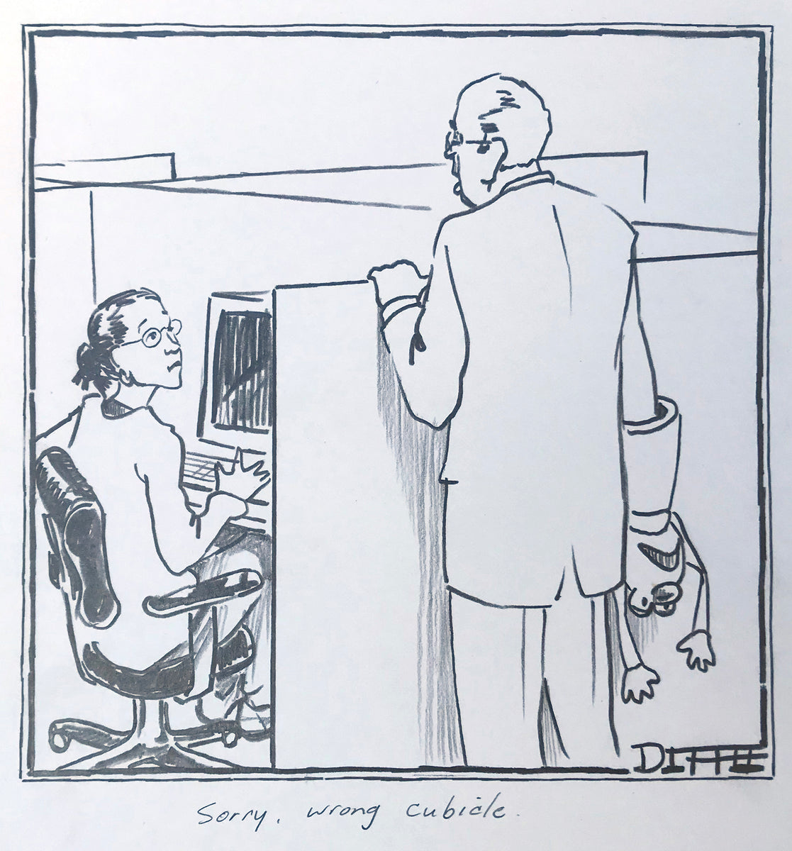 Wrong Cubical | Original And Unique New Yorker Magazine Cartoon Art ...
