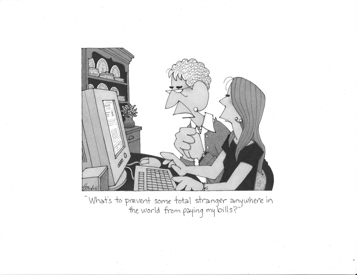 Paying My Bills | Original And Unique New Yorker Magazine Cartoon Art ...