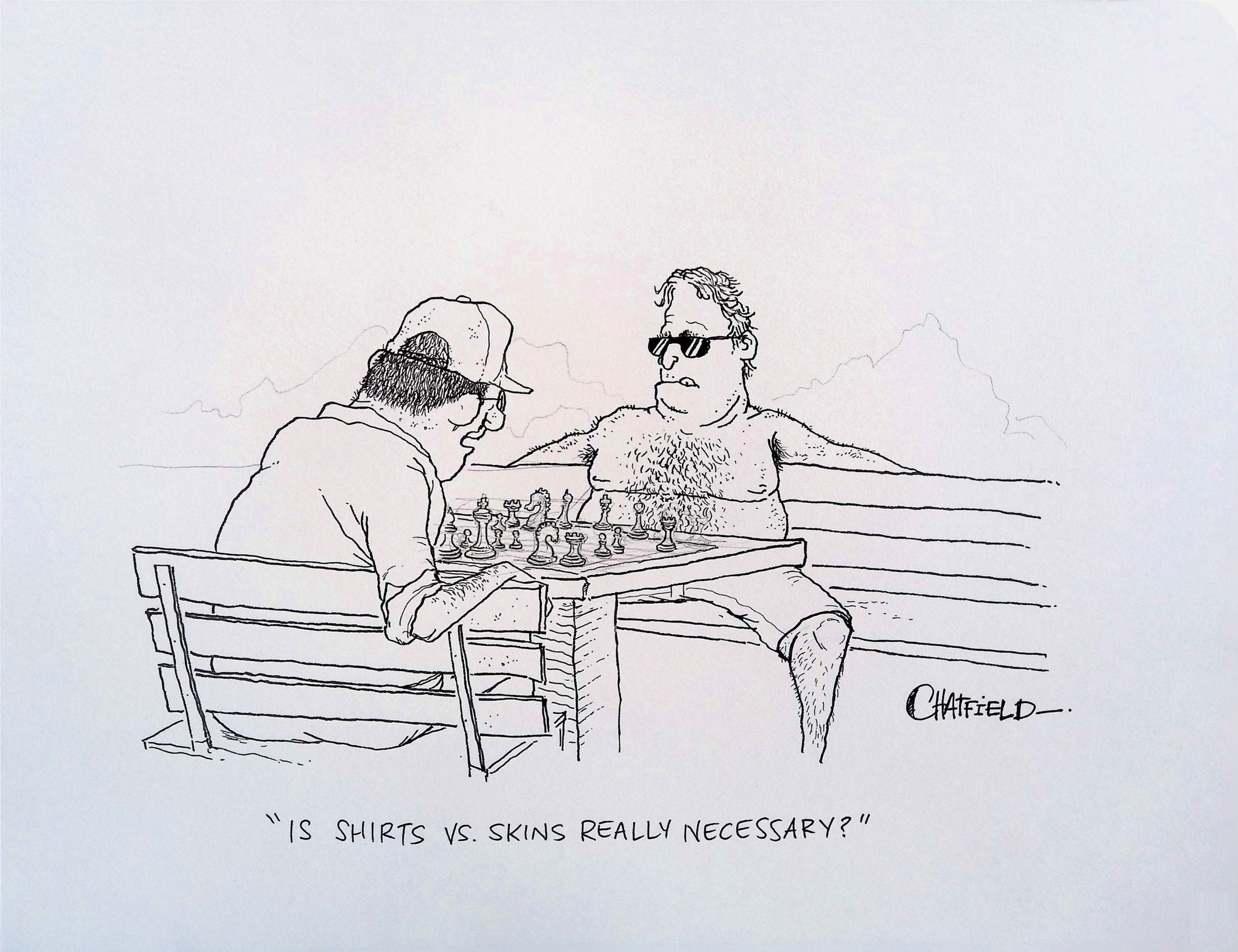 Shirts vs. Skins | Original And Unique New Yorker Magazine Cartoon Art ...