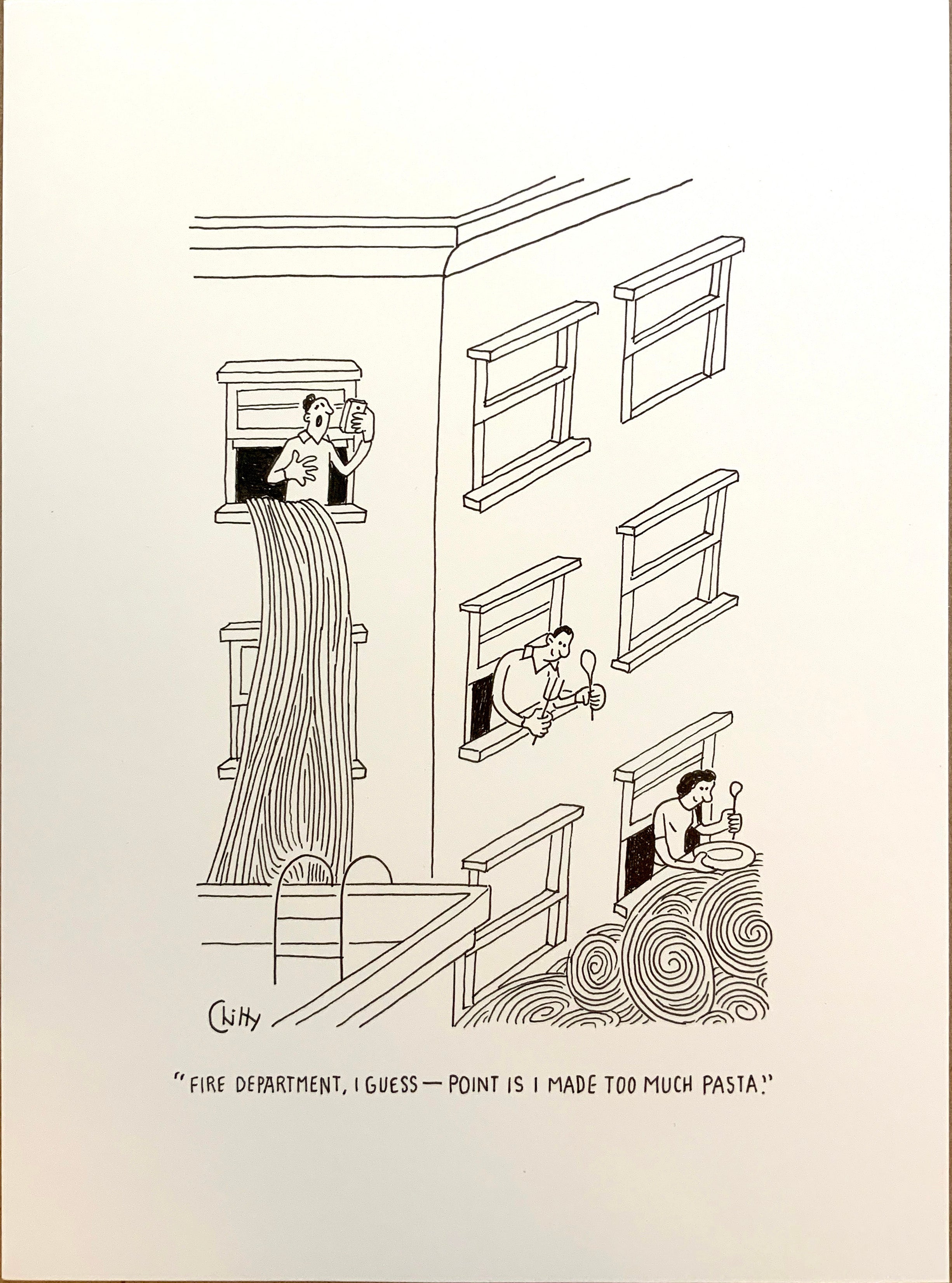 Too Much Pasta | Original And Unique New Yorker Magazine Cartoon Art ...