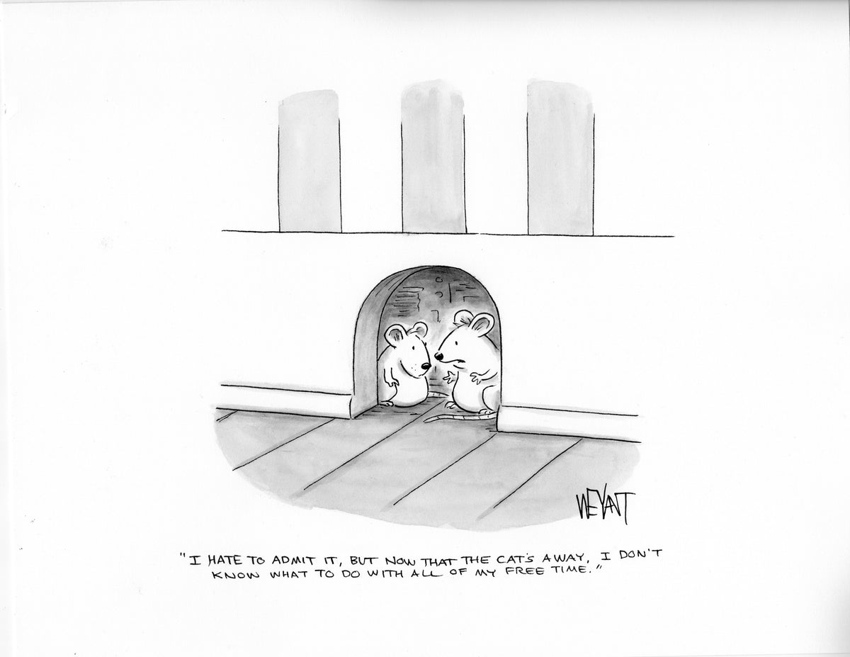 Cat's Away | Original And Unique New Yorker Magazine Cartoon Art ...