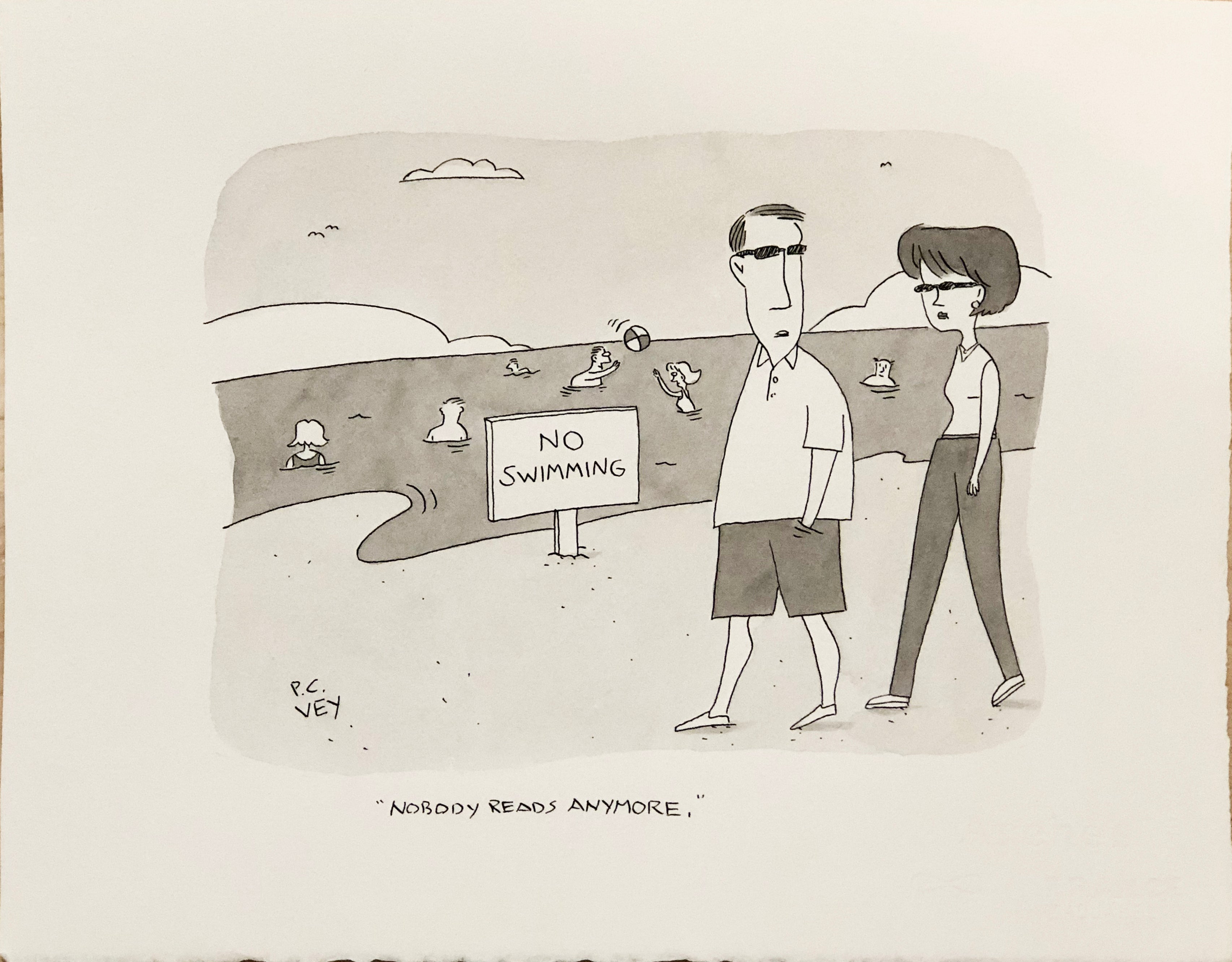 Nobody Reads Anymore | Original And Unique New Yorker Magazine Cartoon ...
