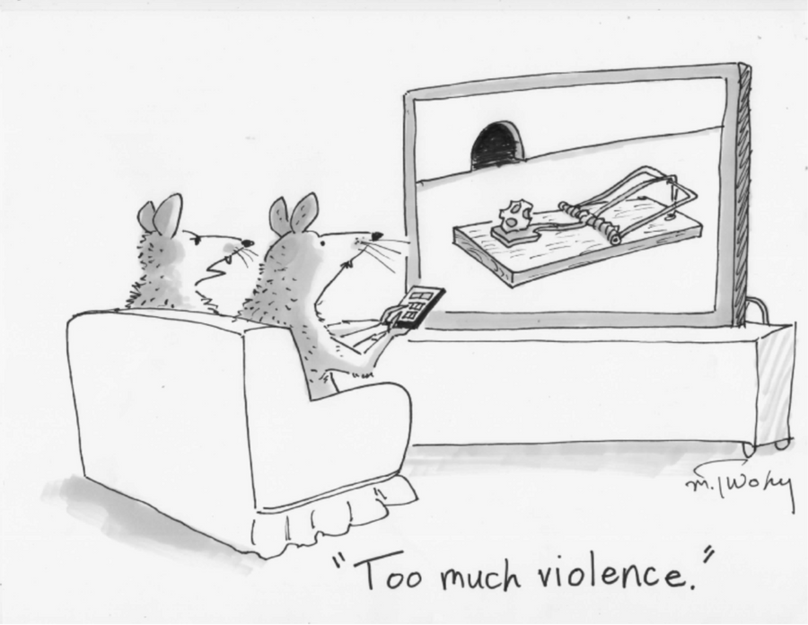 Too Much Violence | Original And Unique New Yorker Magazine Cartoon ...